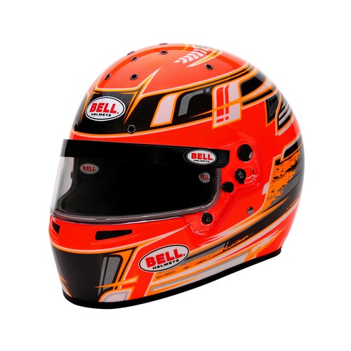 NEW! Bell KC7-CMR Champion Anthracite/Orange Full Face Kart Helmet ...