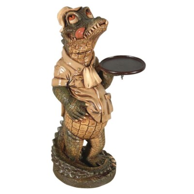 23"H Butler Statue Display Prop Crocodile Restaurant Waiter Home Bar ...