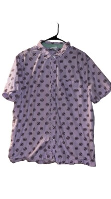 Disney Parks 2020 UP Grape Soda Caps Short Sleeve Button Up Camp Shirt ...