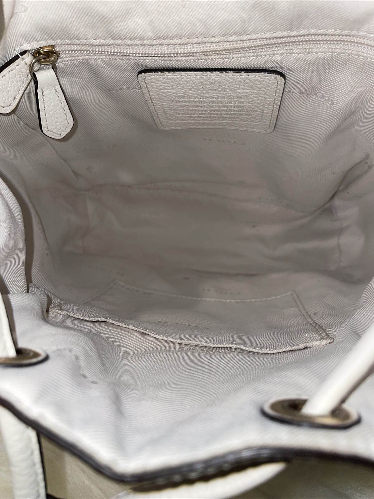 Coach Ivory Leather Mini Back Pack / Purse - Gem