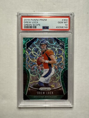 Drew Lock 2019 Panini Prizm #304 Green Scope Rookie Card RC /75 PSA 10 ...
