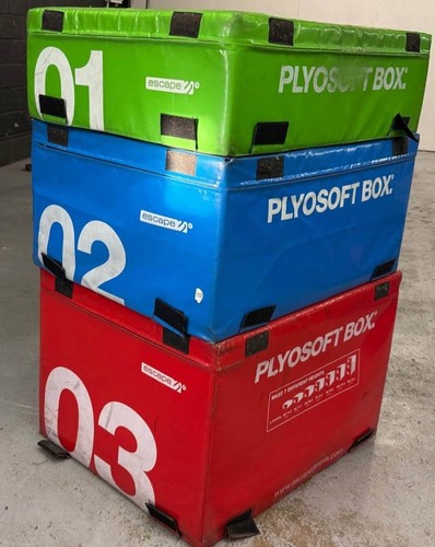 Plyometric Jumping Boxes Set Soft Foam Stackable Exercise Fitness Gym ...