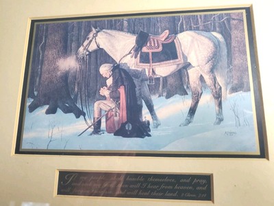 The Prayer At Valley Forge by Arnold Friberg Framed COA Print 12" X 10 ...