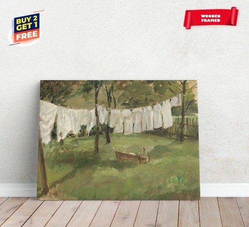 Vintage Laundry Line Painting Reproduction Canvas Print Poster Home ...