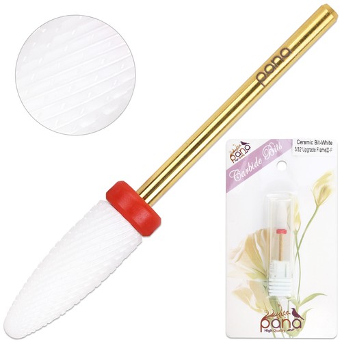 Professional Quality Ceramic White Flame Cone Shaped Bit Nail Drill ...