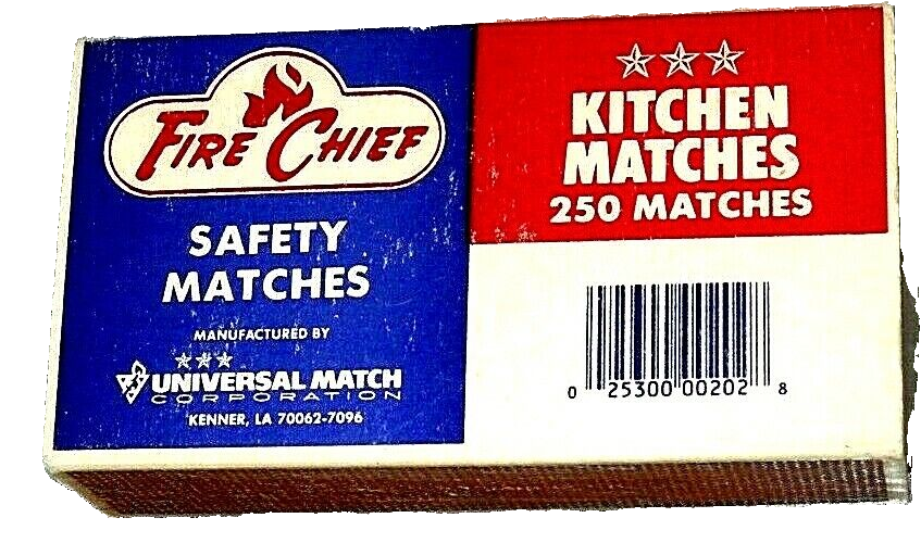 VINTAGE EMPTY FIRE CHIEF SAFTEY MATCHES KITCHEN SYLE MATCHES BOX WAS ...