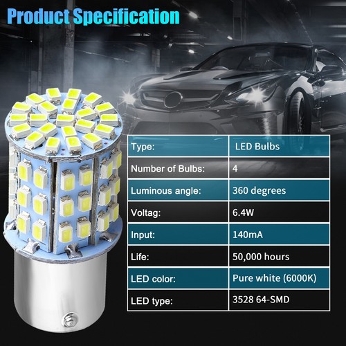 1156 1141 1003 64-SMD LED RV Camper Trailer Interior Light Bulbs Super ...