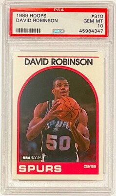 1989 Hoops #310 David Robinson Rookie RC PSA 10 Gem Mint Spurs | eBay