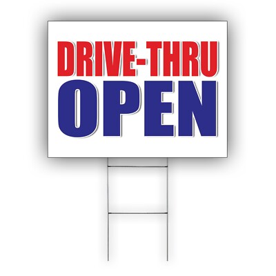 Drive-Thru Open Advertising McDonald Drive-Thru Food served Coroplast ...