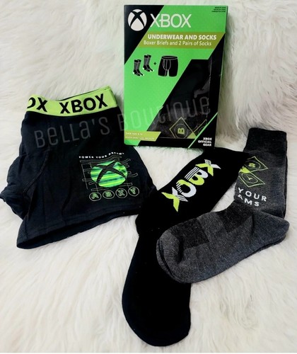 3 PACK XBOX OFFICIAL GEAR MEN'S BOXER BRIEFS & 2 PAIRS CREW SOCK SET ...
