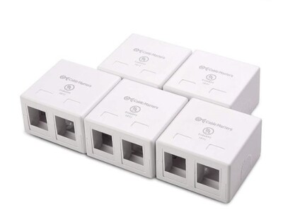 5 Pack Cable Matters Surface Mount Keystone Jack Box Enclosure White | eBay