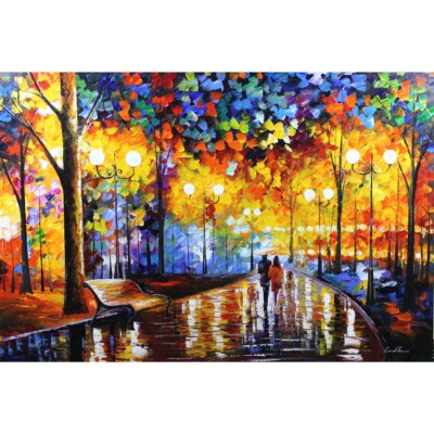 Leonid Afremov's - "Rain's Rustle" - Original Oil on Canvas | eBay