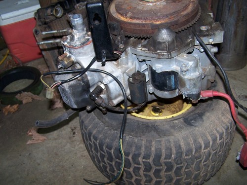 Kawasaki twin engine model FD590V. Removed from JD Riding Mower F725 ...