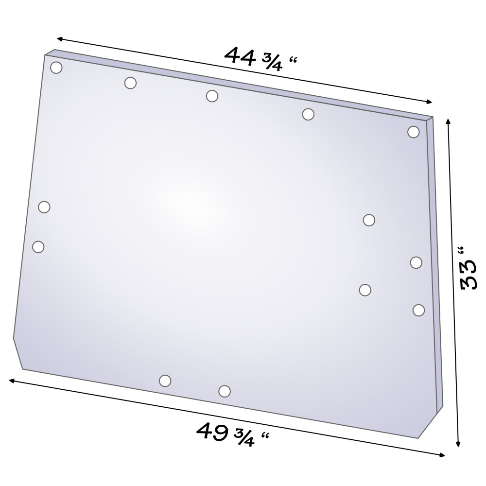 L36606 Rear Cab Glass John Deere 1640 2040 2040S 2140 2250 2450 2650 ...