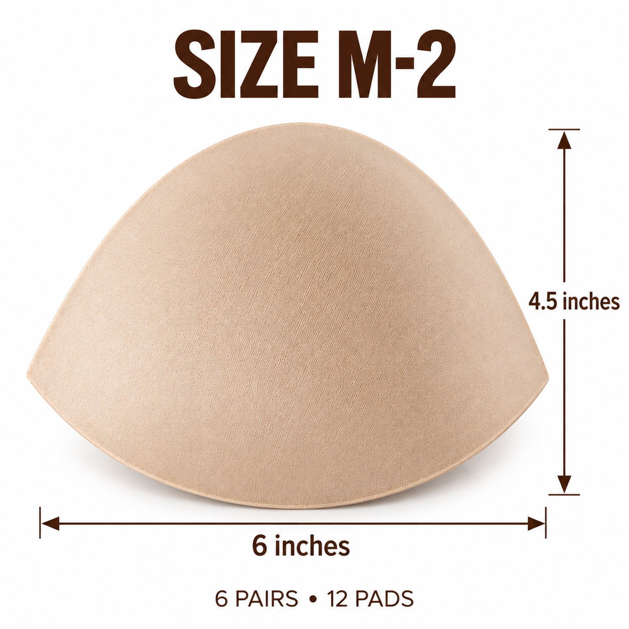 Bra/Bikini Tops Pads Inserts 6 Pairs, Cups Inserts, Removable Size M-2 ...