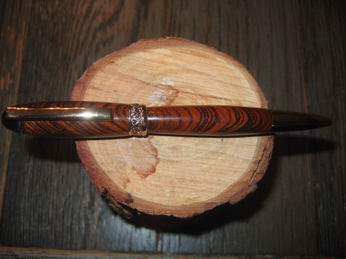 Gorgeous Handmade 24K Apollo Twist ballpoint Pen in Rare Tiger Stripe wood | eBay