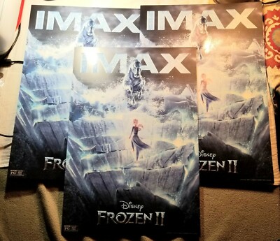 THREE (3) 2019 WALT DISNEY'S FROZEN 2 IMAX MOVIE POSTERS 19" x 13" ELSA ...