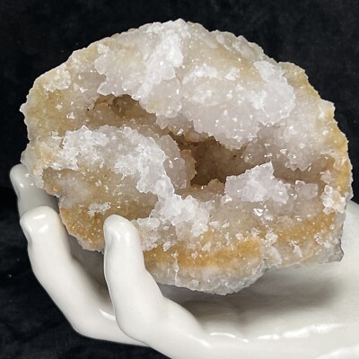 4” Crystal Geode Spirit Quartz Cluster Natural Mineral Specimen Golden ...