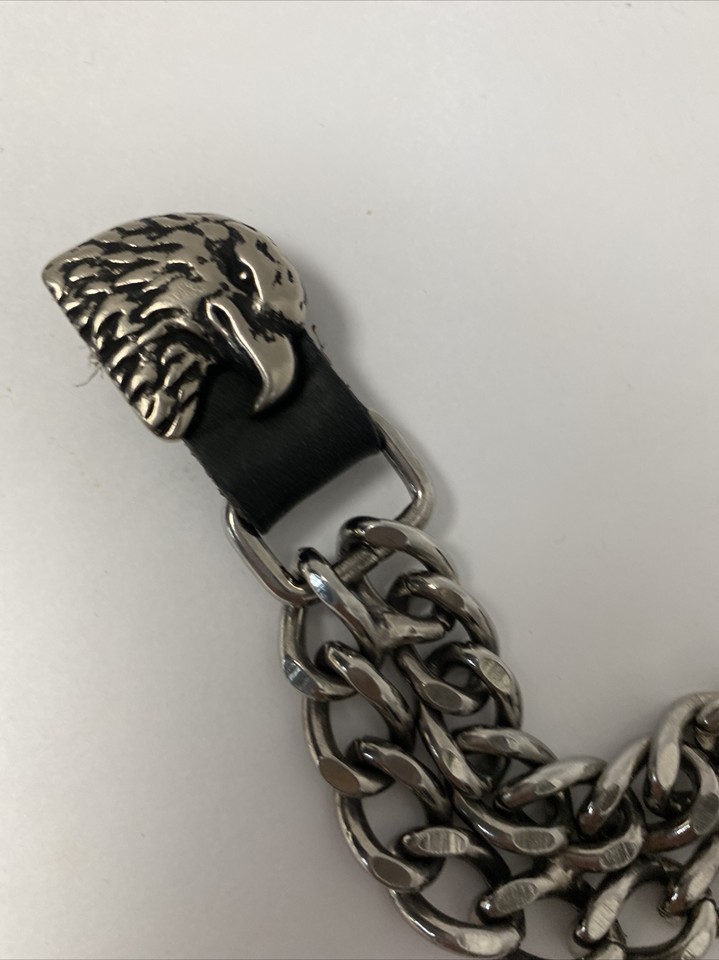 Vest Extenders Black Chain EAGLE HEAD Biker Double Chain Clips ...