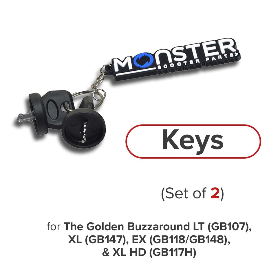 Keys for Golden Buzzaround EX, LT, & Later XL, XL HD Model Scooters MBE ...