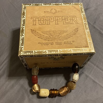 Topper Cigar Box Purse 50x5 Robusto Handmade Beaded Handle | eBay