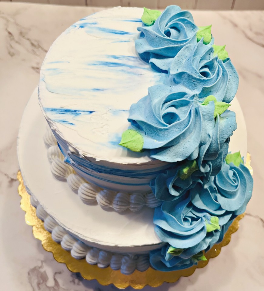 DEZICAKES Fake Wedding Cake Artificial Food Fake Blue Tier Cake | eBay
