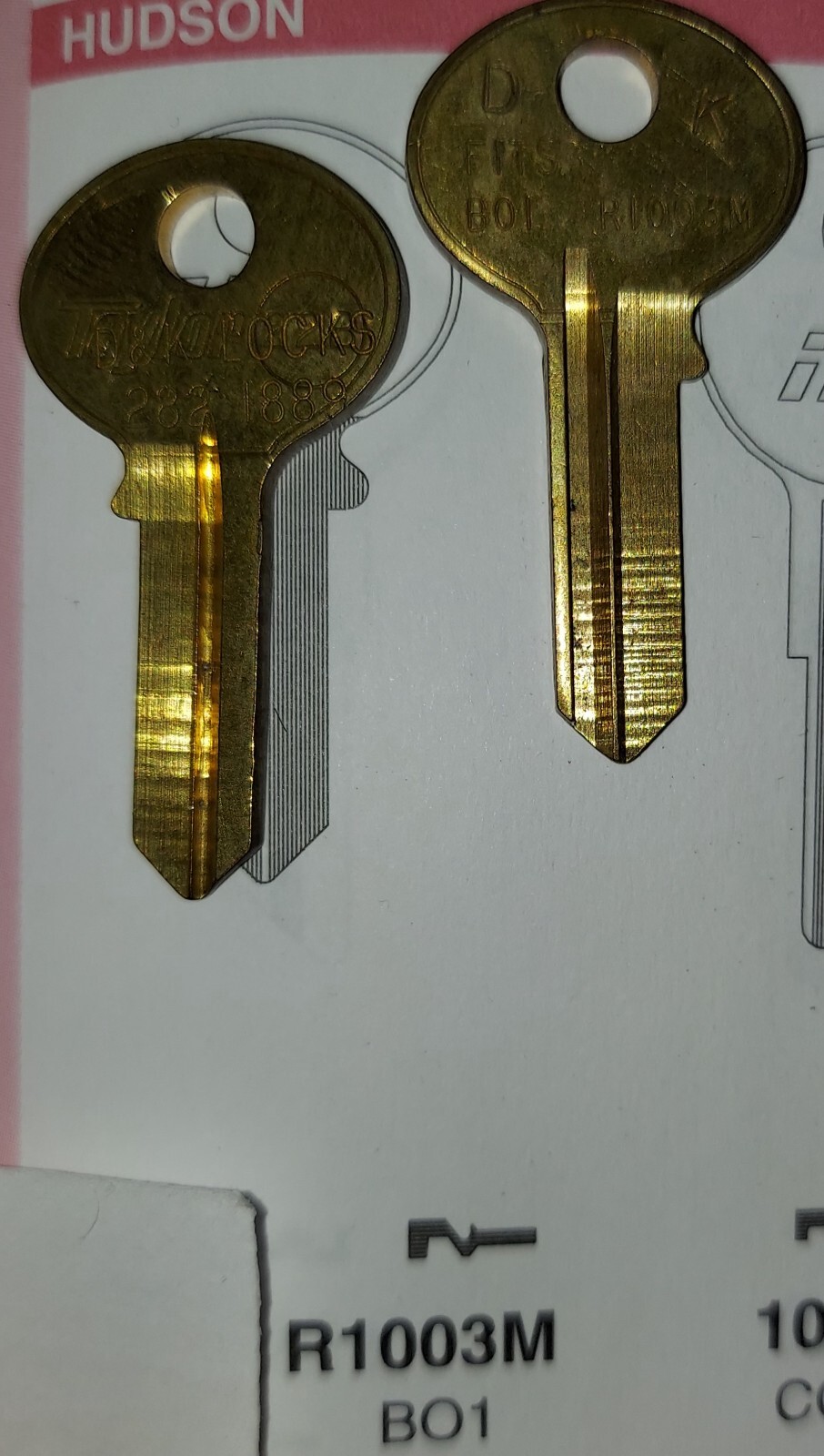 Bommer, Corbin, Hudson, R1003M, BO1, 22B, Vintage Key Blank. | eBay