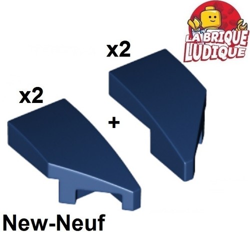 Lego Wedge Aile 2x1 slope right + left Stud Notch bleu foncé 29119 ...
