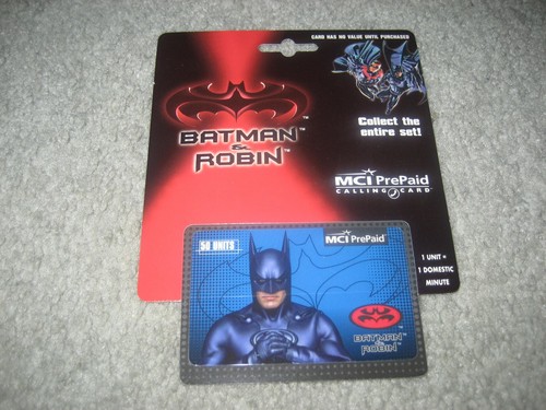 1997 Batman & Robin Movie MCI Phone Calling Card Batman George Clooney ...