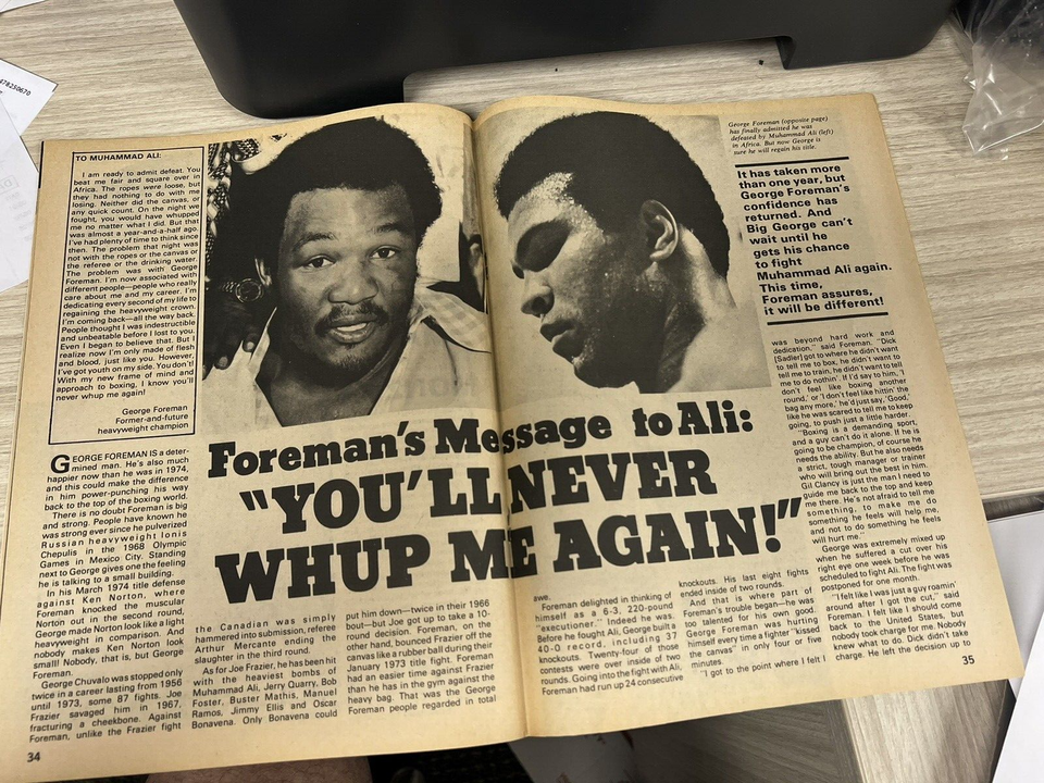 George Foreman Muhammad Ali Bobick International Boxing Magazine April ...
