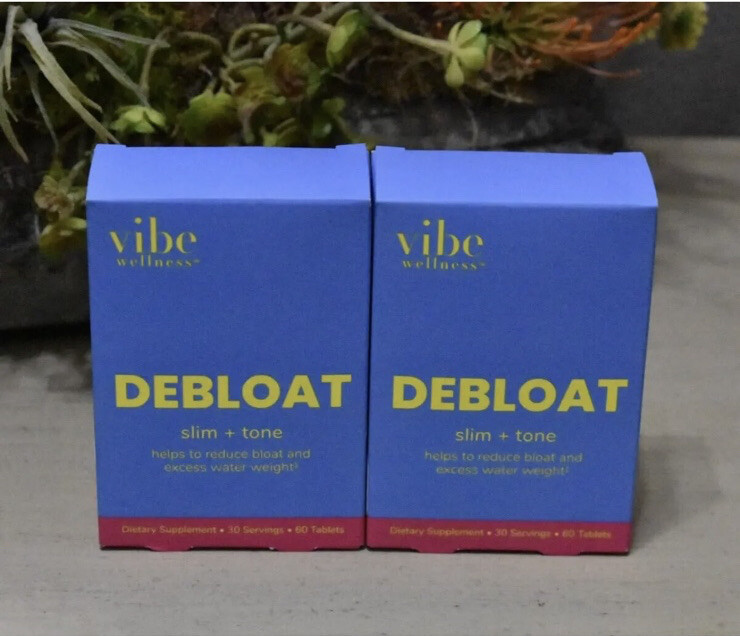 Lot Of 2. Vibe Wellness DEBLOAT SLIM + TONE Dietary Supplement 60 ...