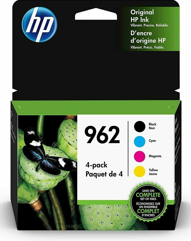 Genuine HP 962 Ink cartridge-B/C/M/Y-for HP 9020 9025 Printer-OEM-NoBox ...