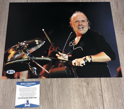 LARS ULRICH SIGNED AUTOGRAPH METALLICA 11x14 PHOTO G w/PROOF & BECKETT ...