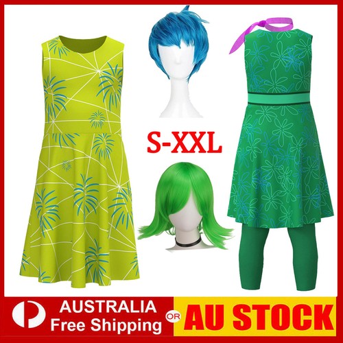 Adults Inside Out 2 Joy Cosplay Disgust Costume Wig Book Week Dress ...