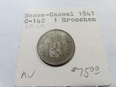 O125 German State Hesse-Cassel 1841 Silbergroschen AU | eBay