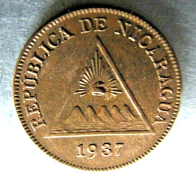 Nicaragua KM11 One Centavo 1937 choice red-brown UNC. | eBay