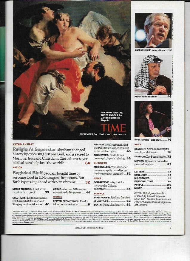 Time Magazine September 30, 2002- Abraham- Father To Muslims ...