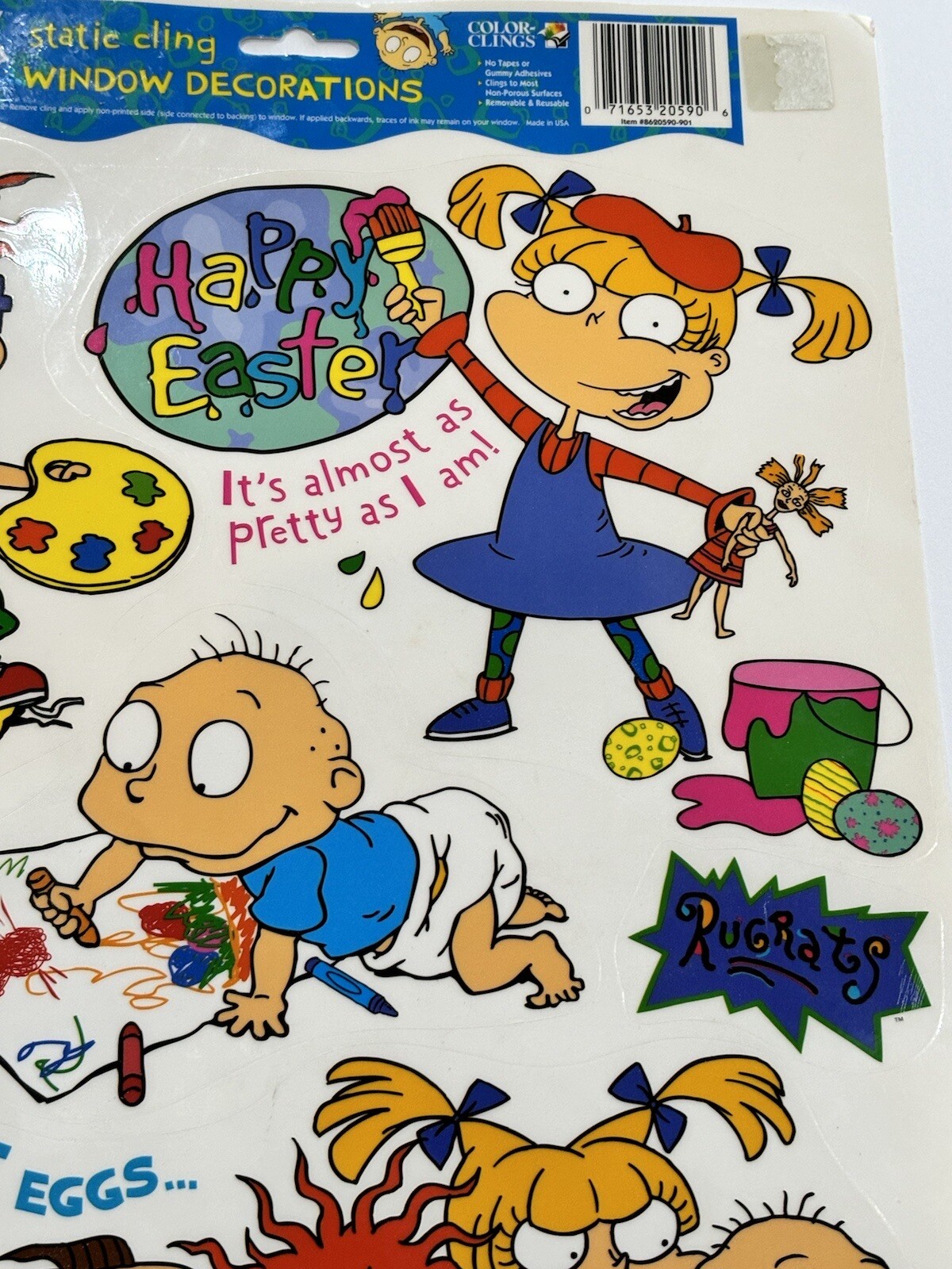 VTG Nickelodeon Rugrats Easter Window Color Clings Decorations 1998 | eBay