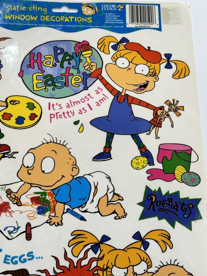 VTG Nickelodeon Rugrats Easter Window Color Clings Decorations 1998 | eBay