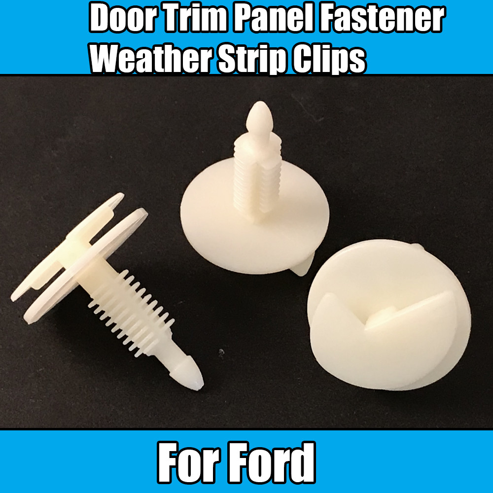 20x Clips For Ford Door Trim Panel Fastener Weather Strip Clips White ...