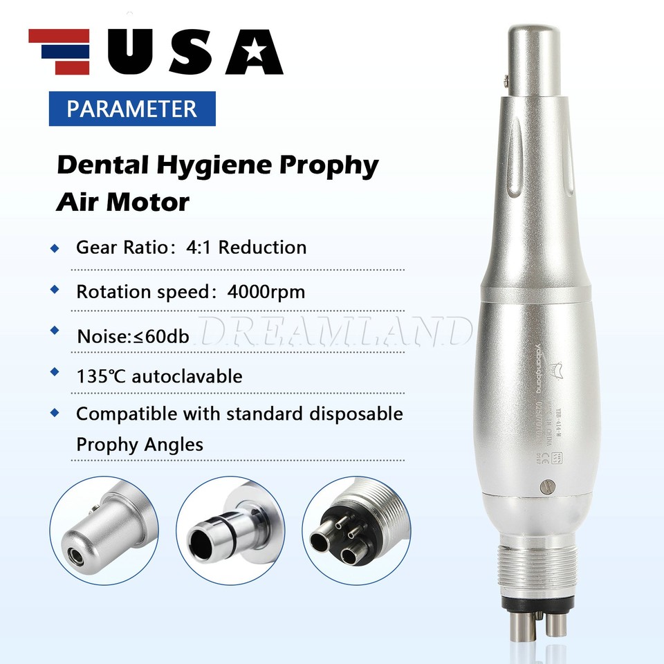 Dental Hygiene Prophy Handpiece 360° Swivel 4:1 Nose Cone Air Motor ...