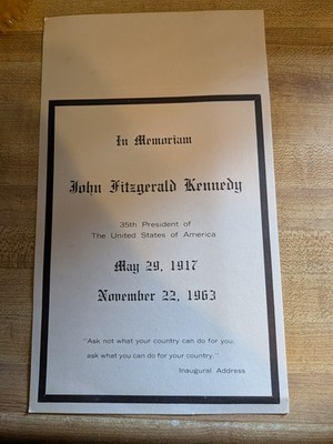 President John Fitzgerald Kennedy JFK 35th President 1963 In Memoriam ...