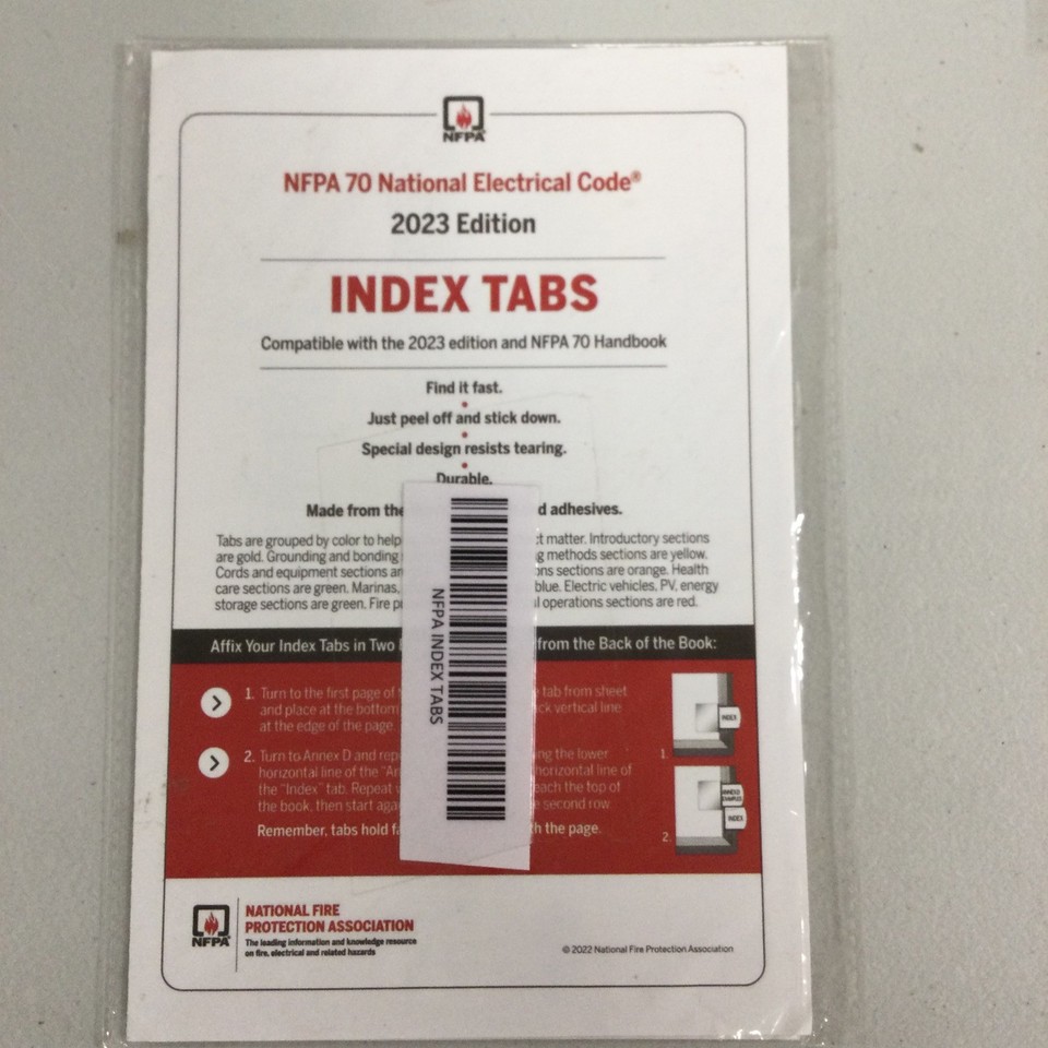 LOT OF 2 NFPA 70 2023, National Electrical Code (NEC) Self-Adhesive ...