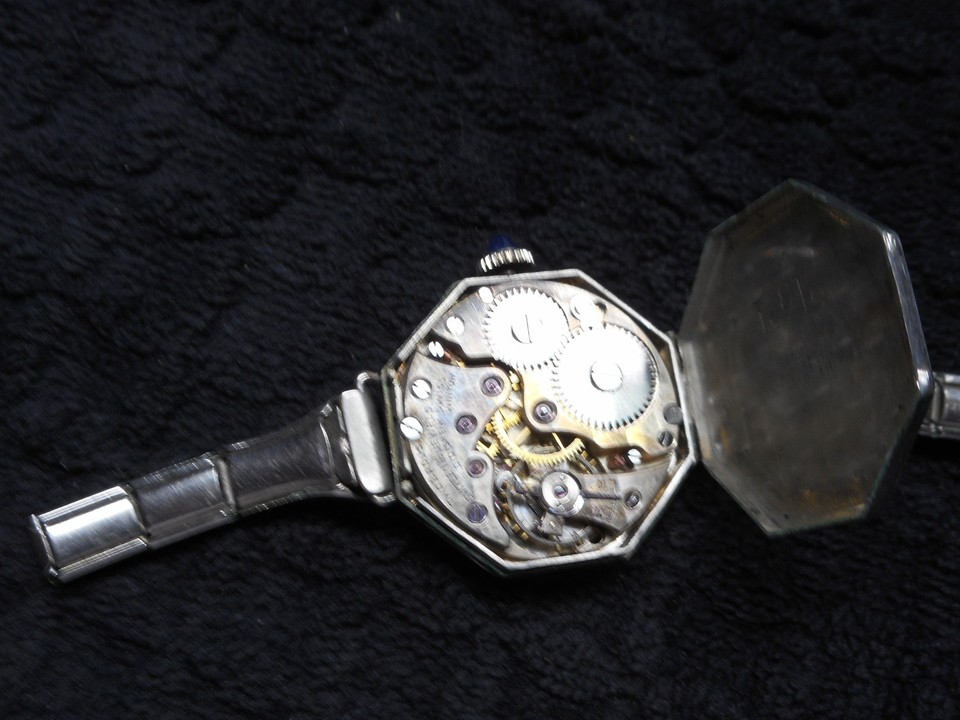 Antique 1920's Art Deco 14k SOLID WHITE GOLD Filled Winton LADIES Watch ...