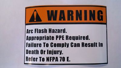 "Arc Flash Hazard" CUSTOM Arc Flash Safety Warning Label Vinyl Sticker ...