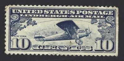 US Stamp Scott #C10, 10c Lindbergh plane , Mint , creased | eBay