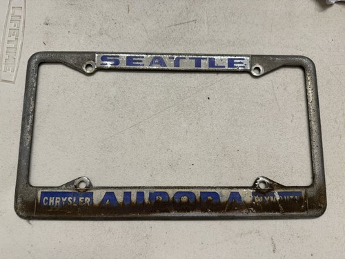 Aurora Chrysler Plymouth Seattle WA Vintage Dealer Metal License Plate ...