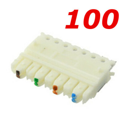 100 Pack - CAT5e 110 Wiring Connecting Punch Down Block Clips Wafers 4 ...
