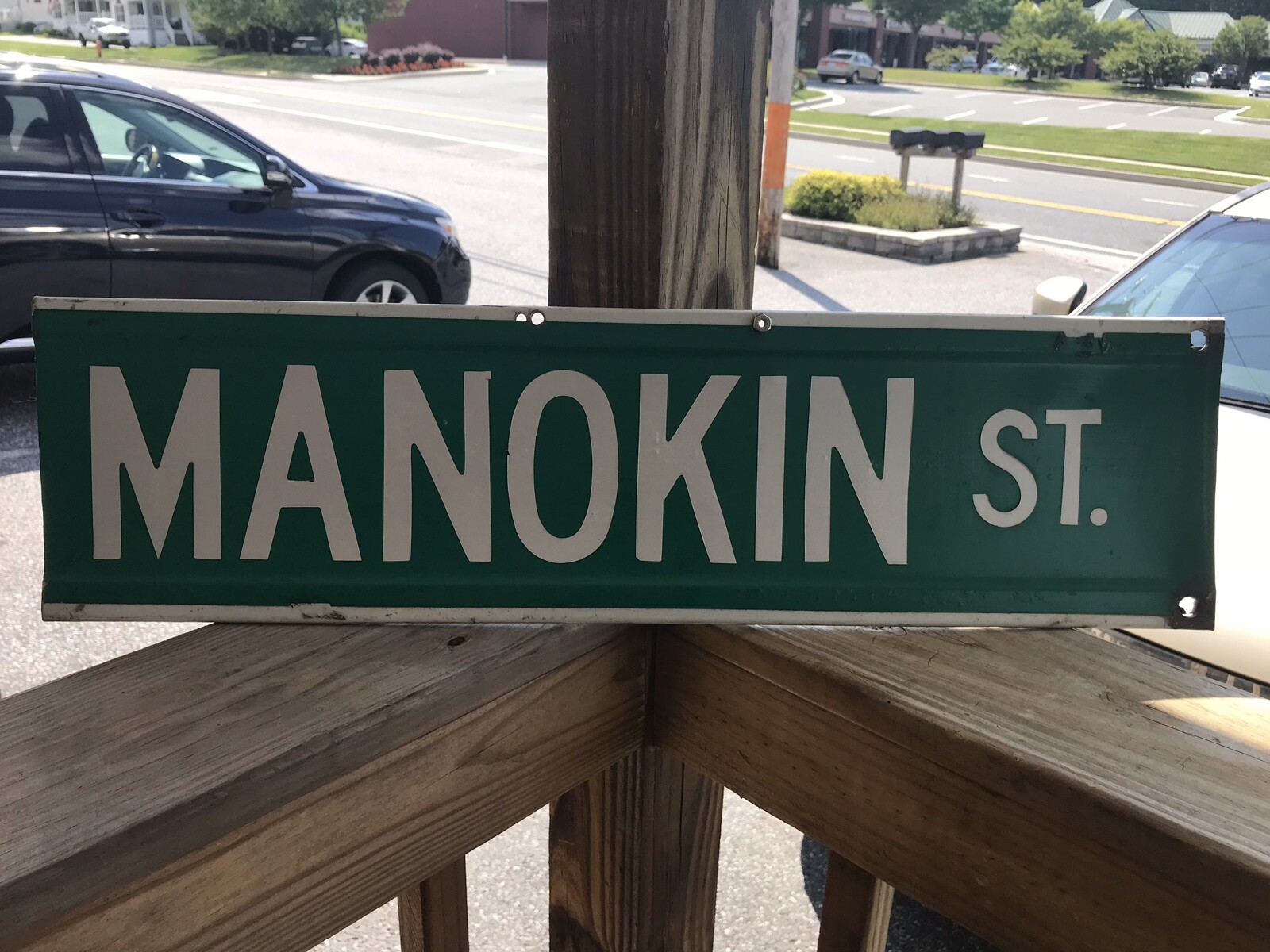 “Manokin St.” Road Sign Metal Transportation Street Sign Green 25" X 6. ...