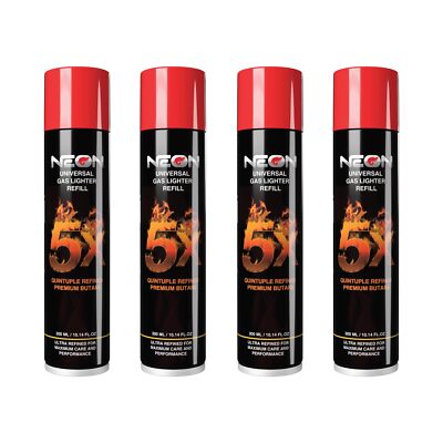 Neon Butane Fuel 5X Butane Refill 300ml Butane Gas for Lighters Torch 4 ...